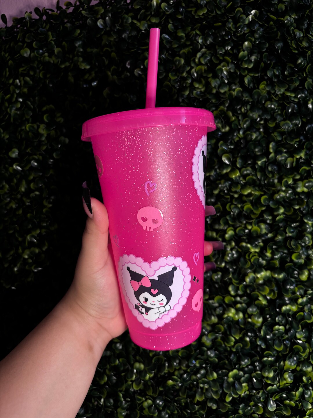 Kuromi Kuromi Cup 24oz Cold Cup Pink Cup Kuromi Themed Hearts - Etsy