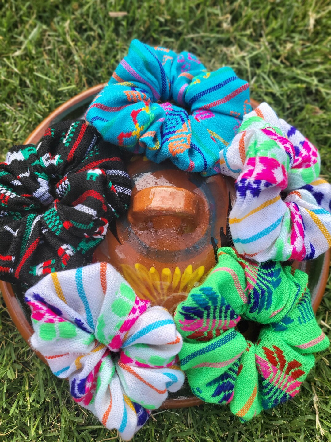 Authentic Mexican Scrunchie/cambaya Fabric Scrunchie - Etsy