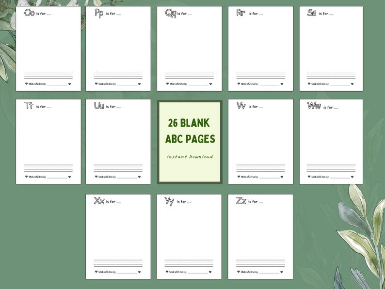 Blank ABC Book Baby's First ABC Book Personalized ABC Coloring Book ...