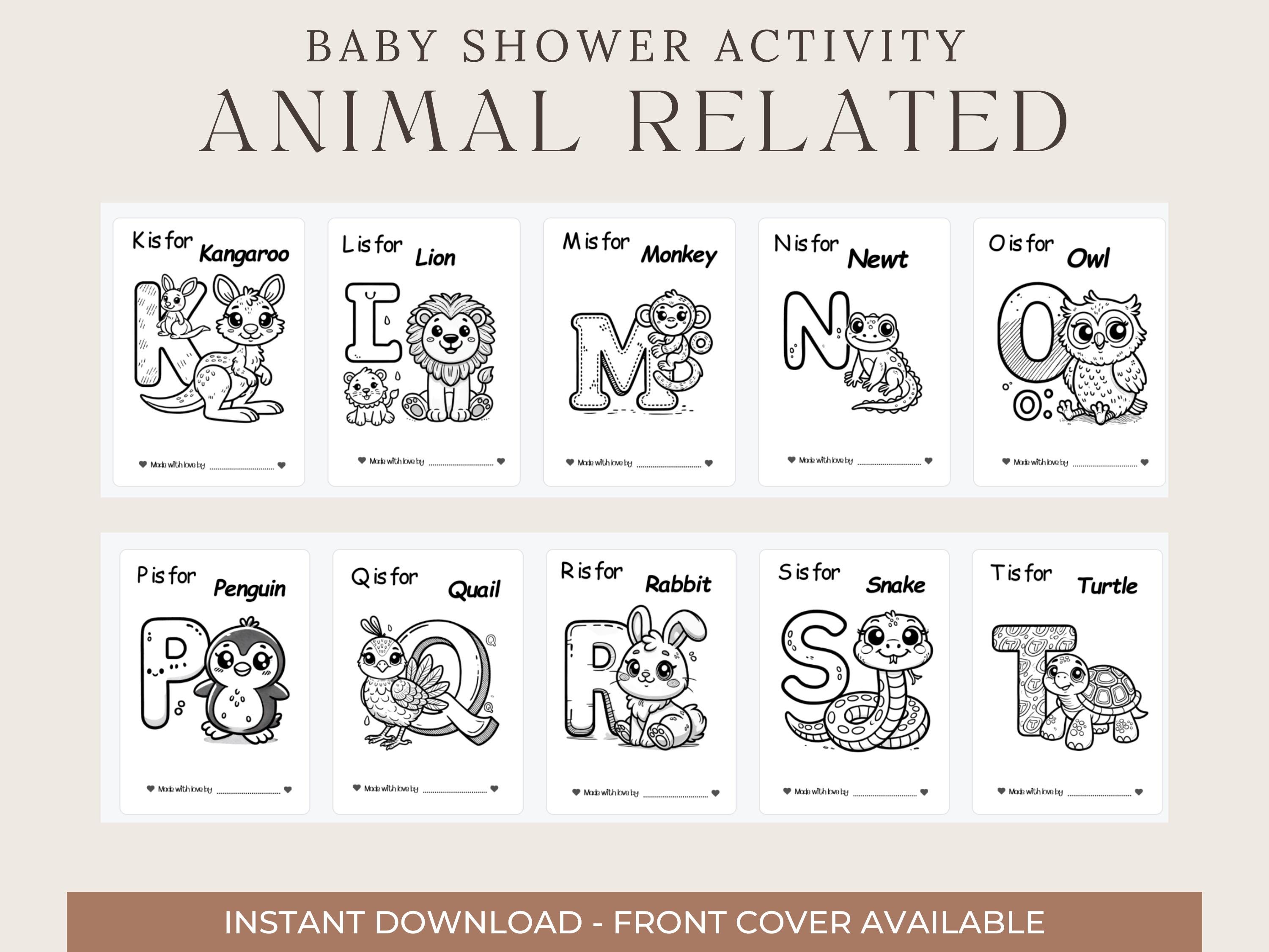 ABC Coloring Book Baby Shower ABC Book 26 Printable Pages Downloadable ...