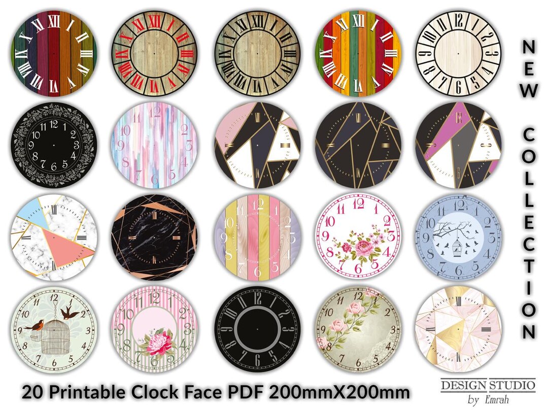 20 Printable Clock Face PDF - Etsy