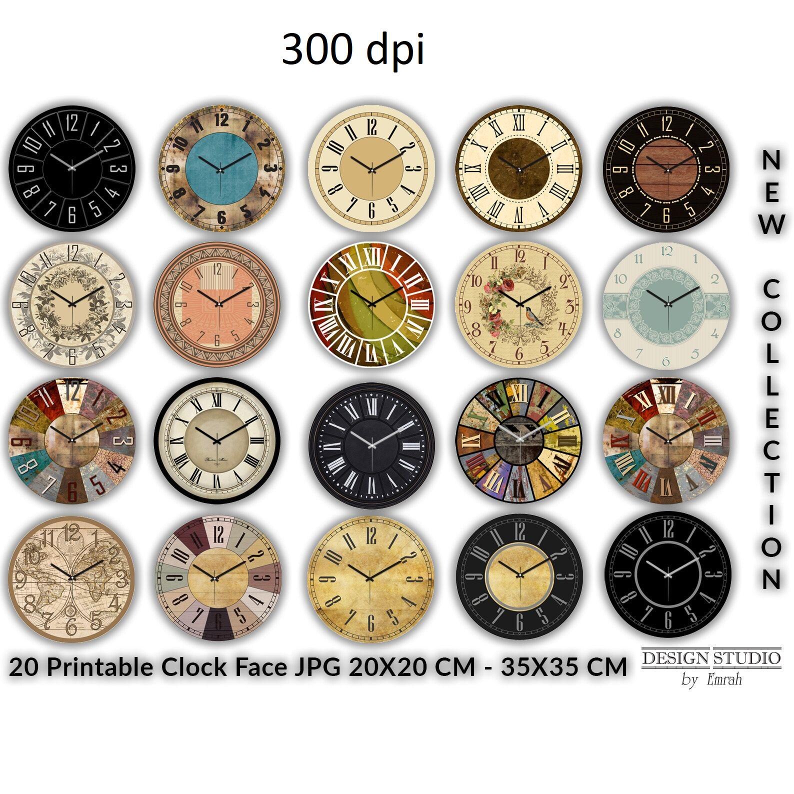 20 Retro & Vintage Wall Clock I Clock Face I Retro Clock I Clock Dial I ...
