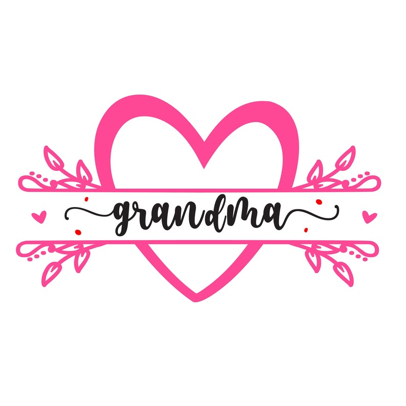 Grandma Heart SVG File for Cricut - Etsy
