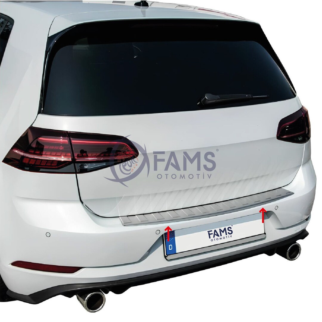 For VW Golf 7 HB 2012-2019 Chrome Rear Bumper Protector BRUSHED ...