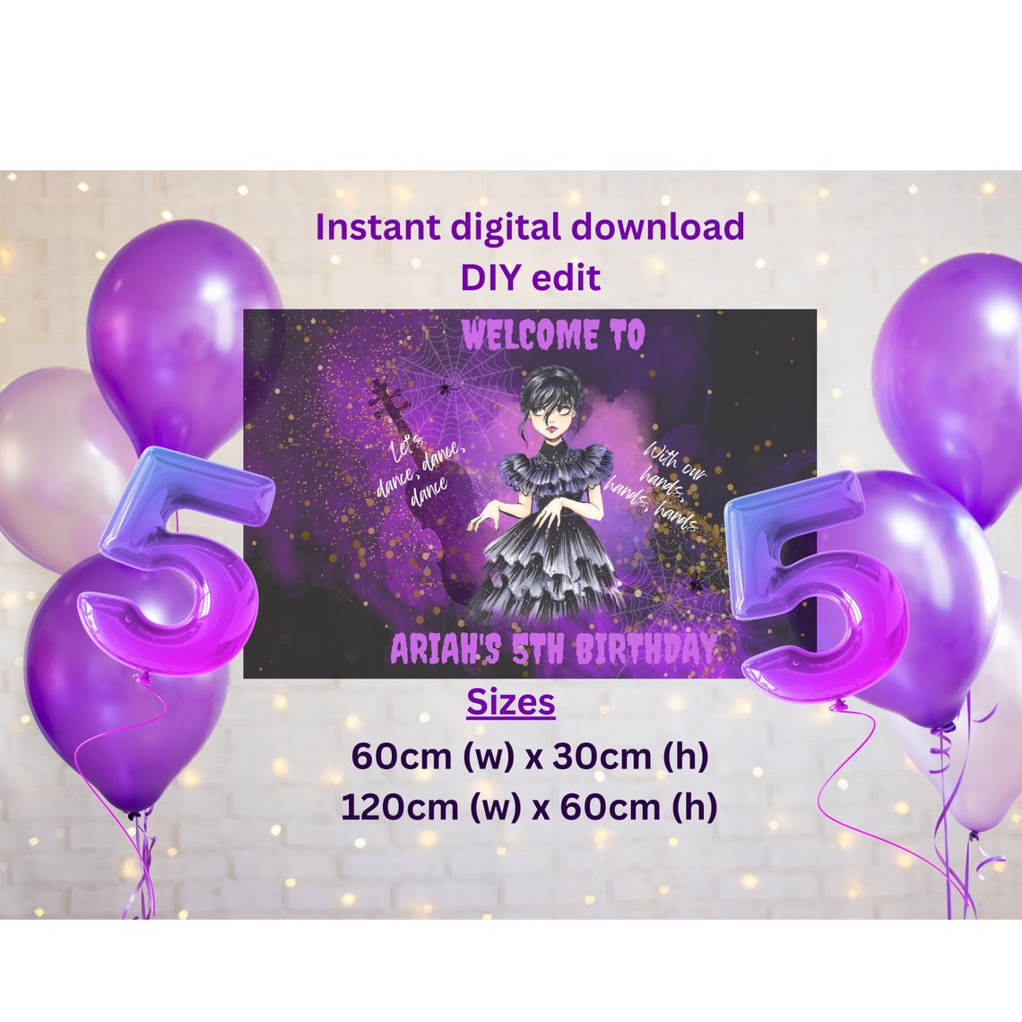 Wednesday Addams Banner Party Addams Family Wednesday Party Birthday ...