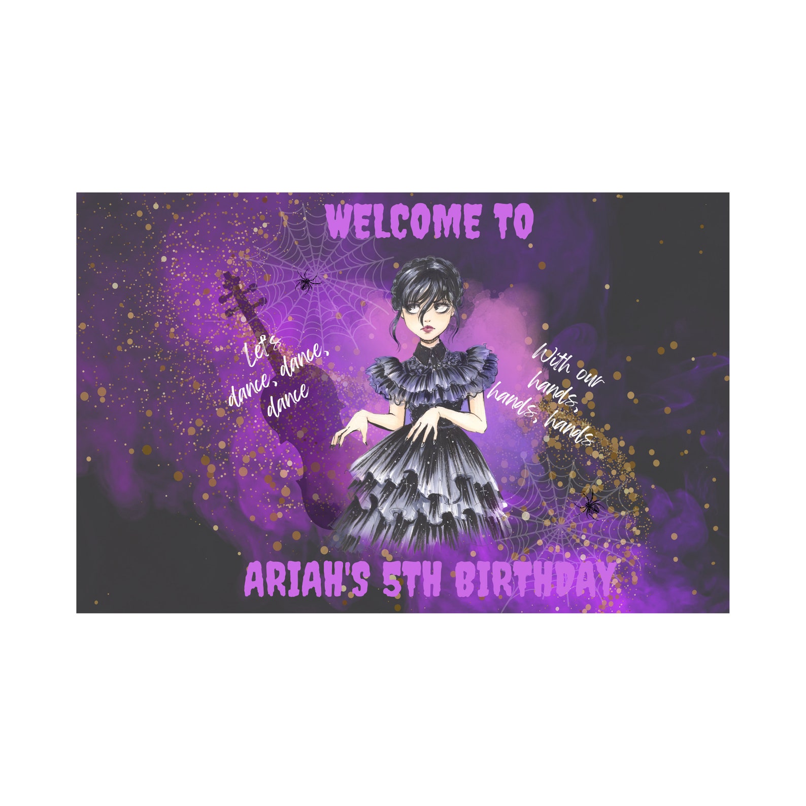 Wednesday Addams Banner Party Addams Family Wednesday Party Birthday ...