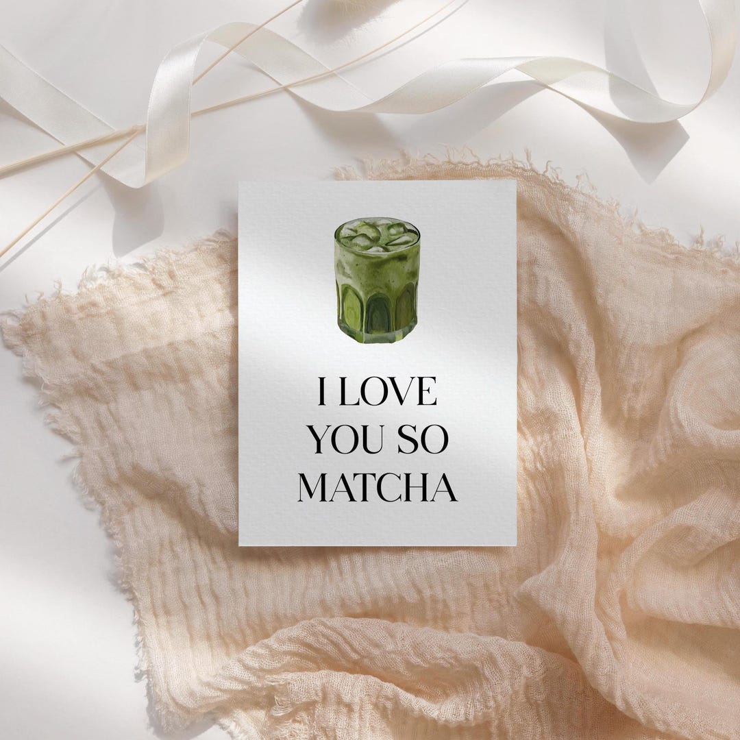 Postcard "i Love You so Matcha" | Printable | Gift Idea for Couples ...