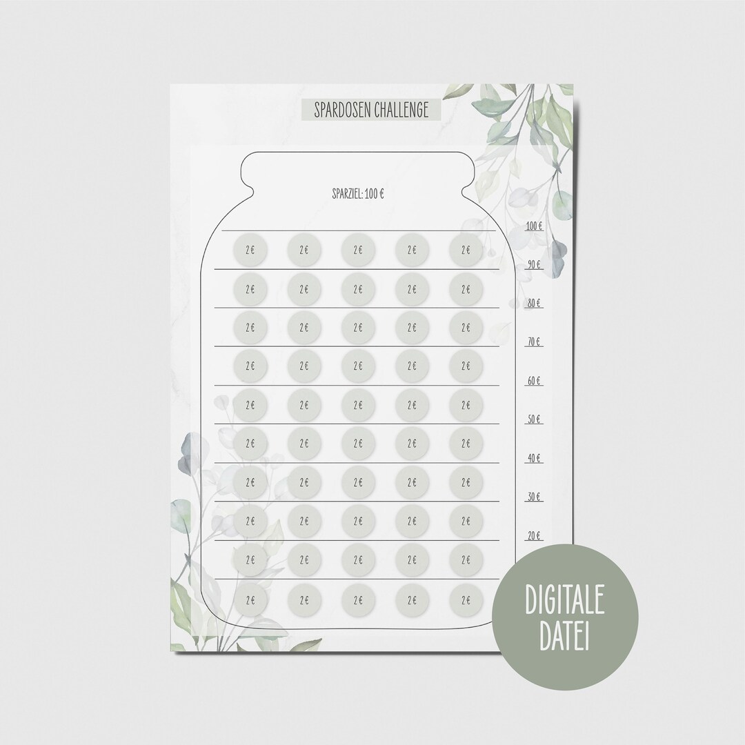 Piggy Bank Challenge, Savings Challenge, Digital, Download - Etsy