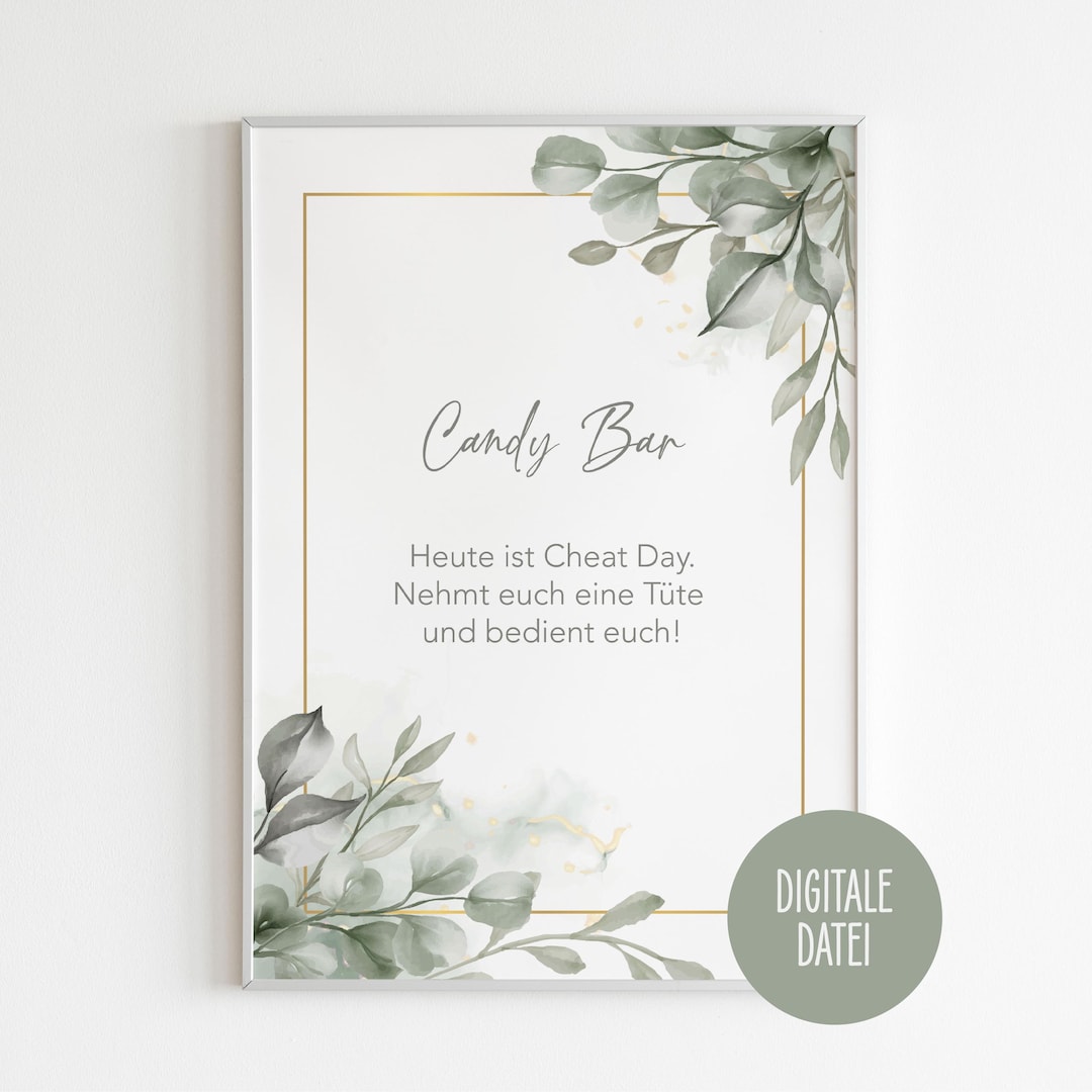 Candy Bar, Schild, Hochzeit, DIN A4, digital, Download, Candybar ...