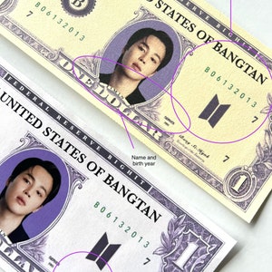 Printable BTS Bangtan Bucks Play Money / OT7 - INSTANT DOWNLOAD - Etsy