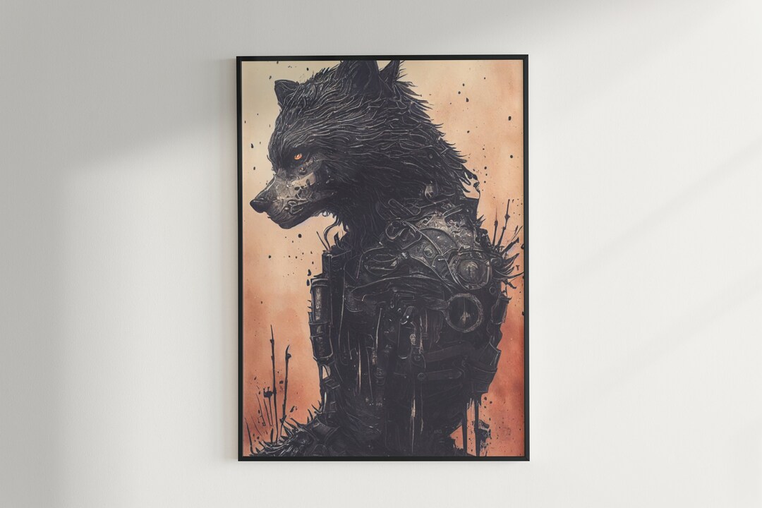 Werewolf Warrior Digital Art, Printable Wall Art, Home Decor - Etsy
