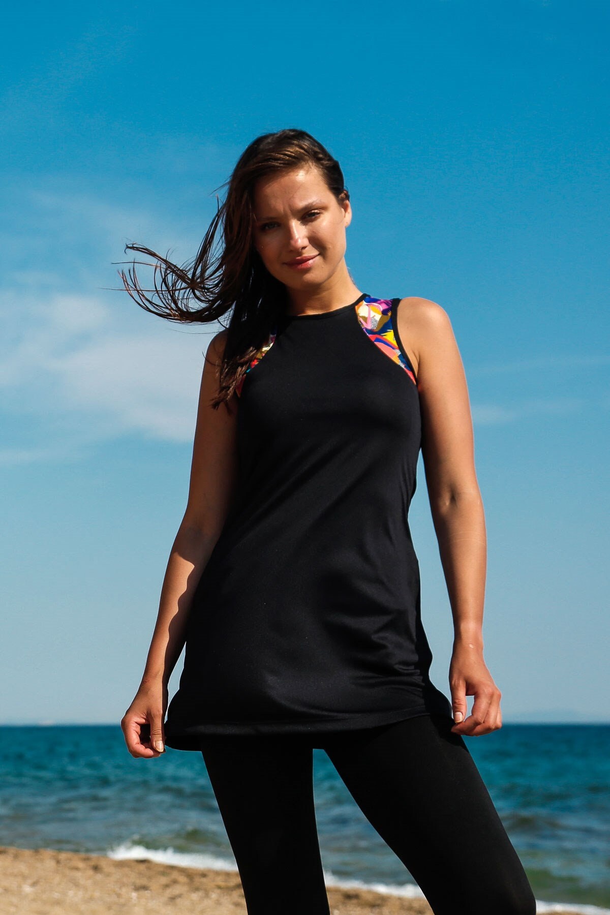 Half Covered Swimsuit, Modest Swimwear, Short Sleeve Swimsuit, Summer ...