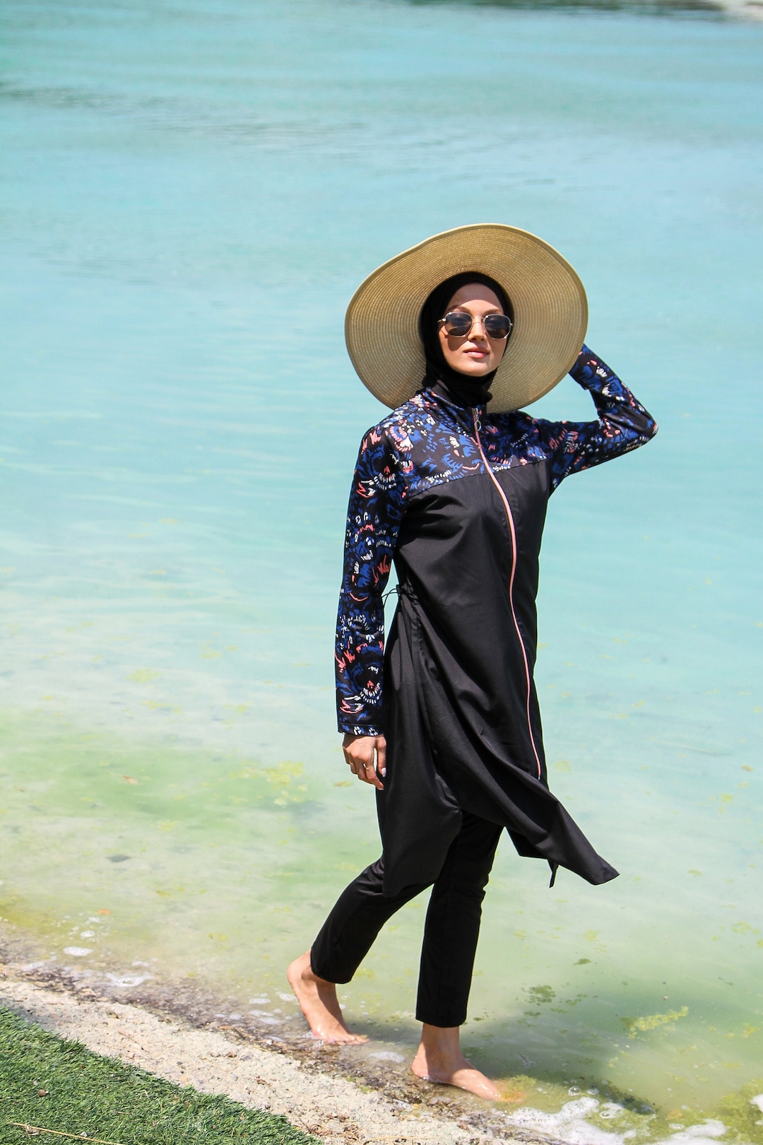 Modest Swimwear Set, Parachute Fabric, 3 Piece Burkini, Fully Covered ...