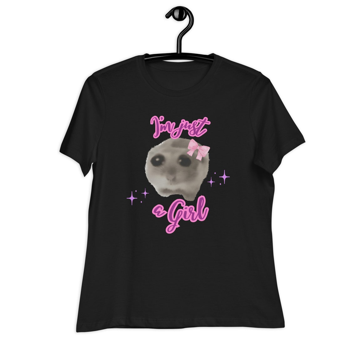 Women's Shirt With sad Hamster Motif and Lettering 'i'm Just a Girl ...