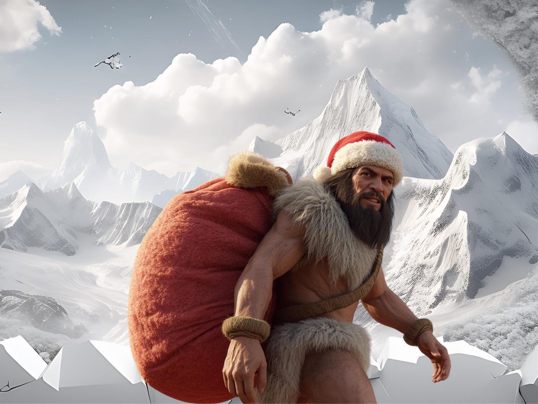 Caveman Santa PNG | Funny Christmas Clipart (digital Download) - Etsy