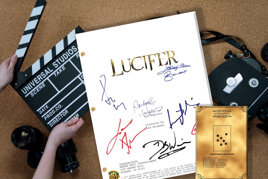 Lucifer TV Series Script With Cast Autographs on Glossy Cover, Tom ...