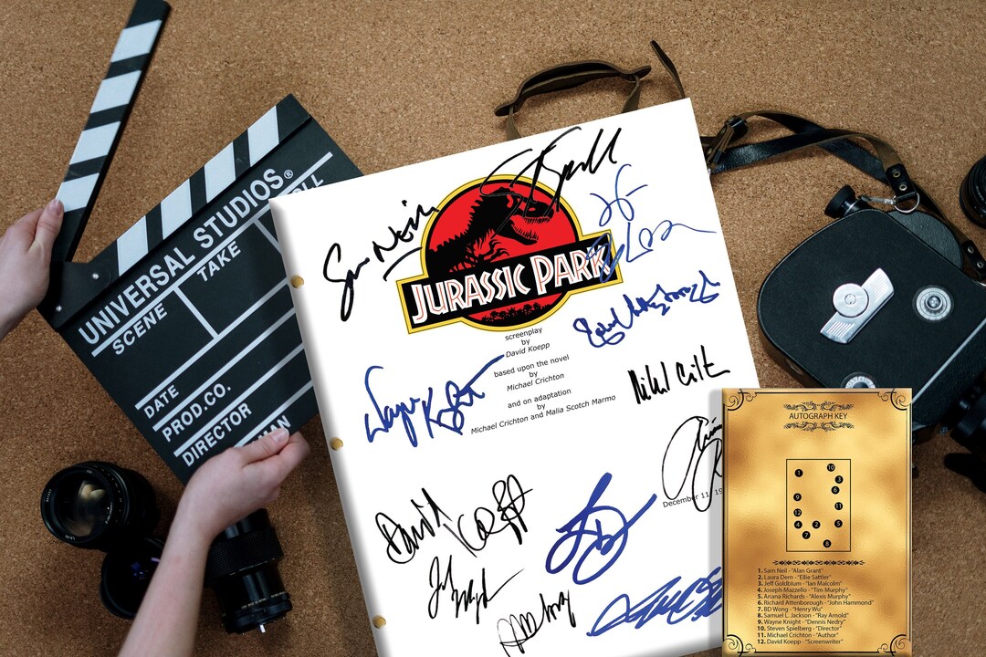 Autographed Script of Jurassic Park the Perfect Gift for Spielberg Film ...