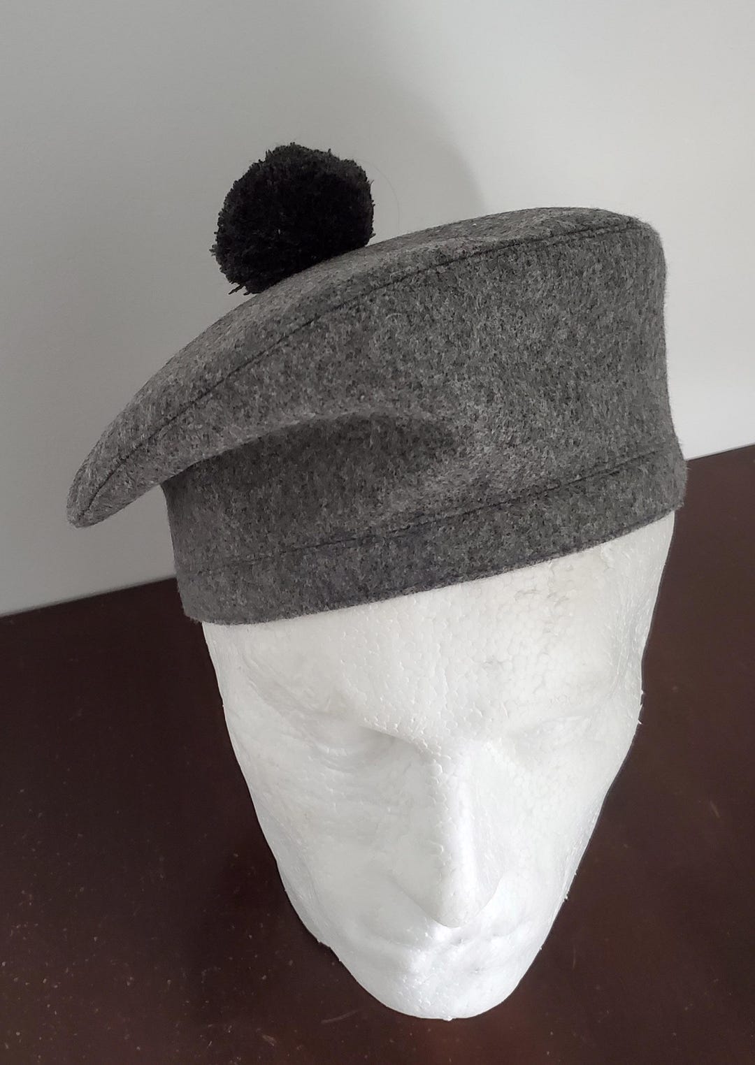 Men’s Scottish Tam O’ Shanter Grey Bonnet – Highlander Beret Hat for ...