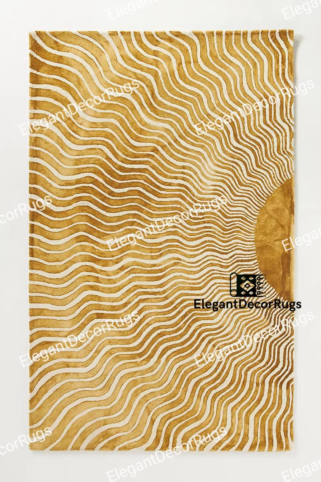 Hand Tufted Ray Rug, Sun Ray Style Hand-tufted 100% Wool Pile Handmade ...