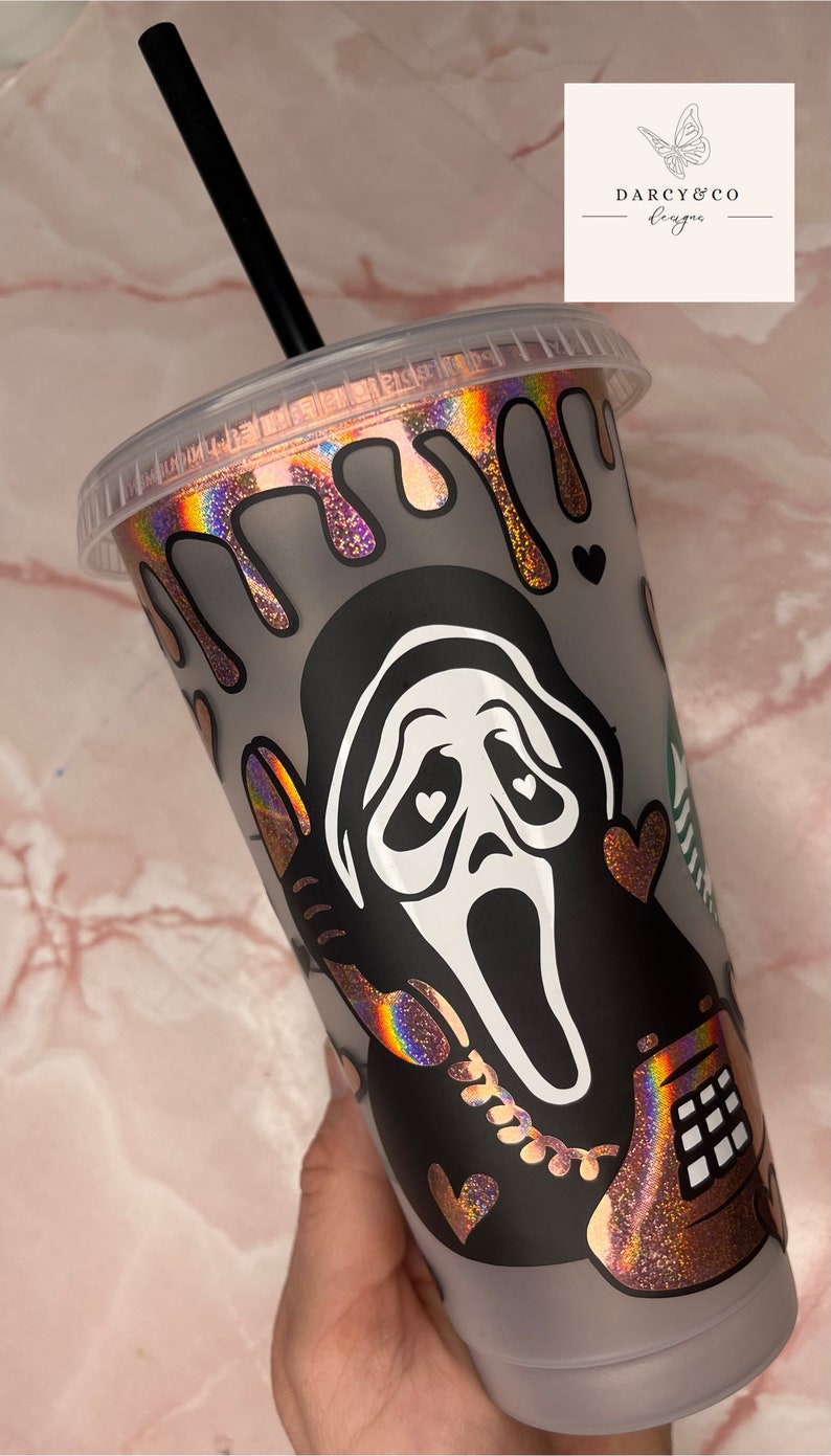 Scream Scary Movie Ghost Face Starbucks Cup Cold Cup 24oz - Etsy