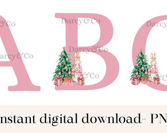 Peter Rabbit Alphabet Letters Blue Pink PNG Instant Download ...