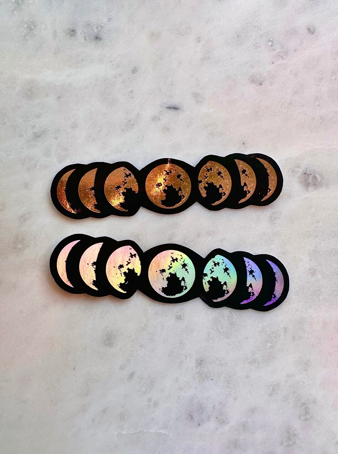 Metallic Moon Phase Sticker Reflective Waterproof Vinyl Decal Aesthetic ...