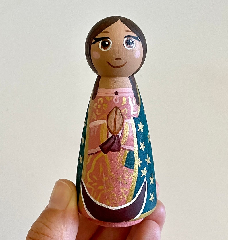 Our Lady of Guadalupe Peg Doll - Etsy