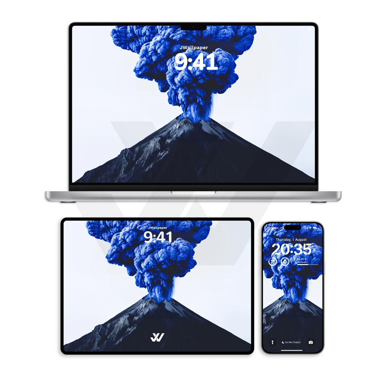 Klein Blue Volcano Eruption Wallpaper Set Volcano Eruption Wallpaper ...