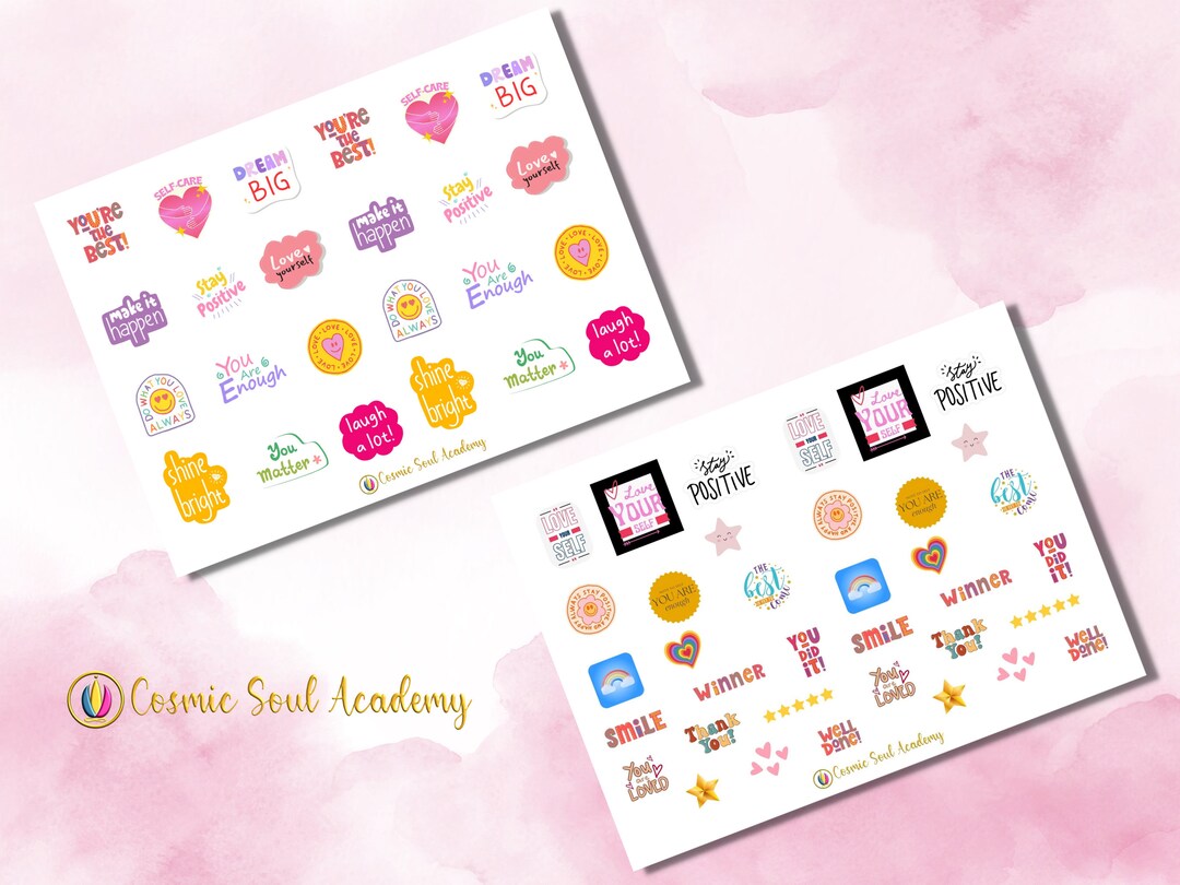 Printable Positivity Stickers for Journals, Planners, Positive Mindset ...