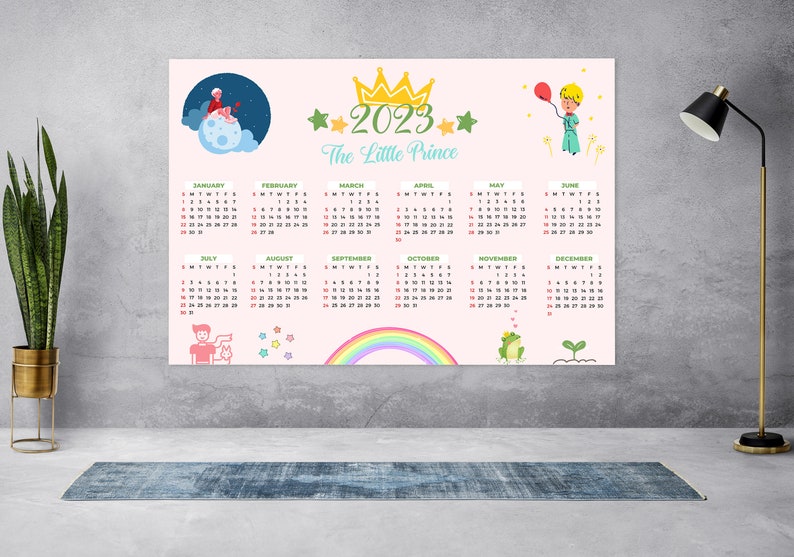 2023-2024-2025 the Little Prince Calendar, Printable Digital Calendar ...