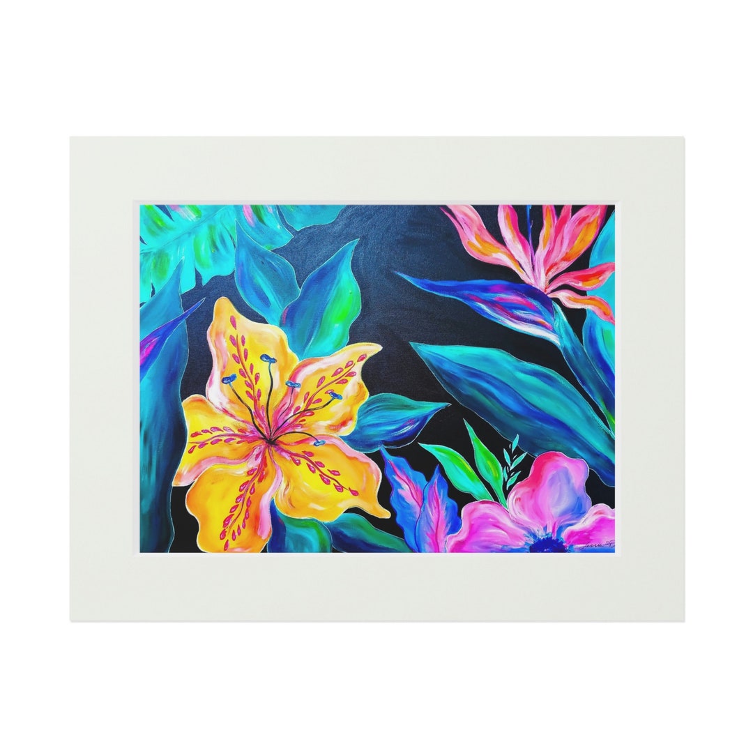 Art Print Neon Birds of Paradise - Etsy