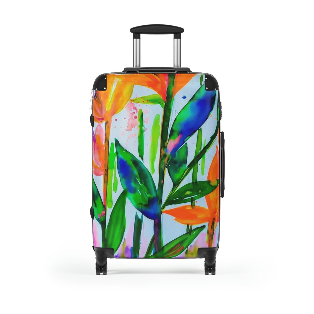 Suitcases Neon Birds of Paradise - Etsy