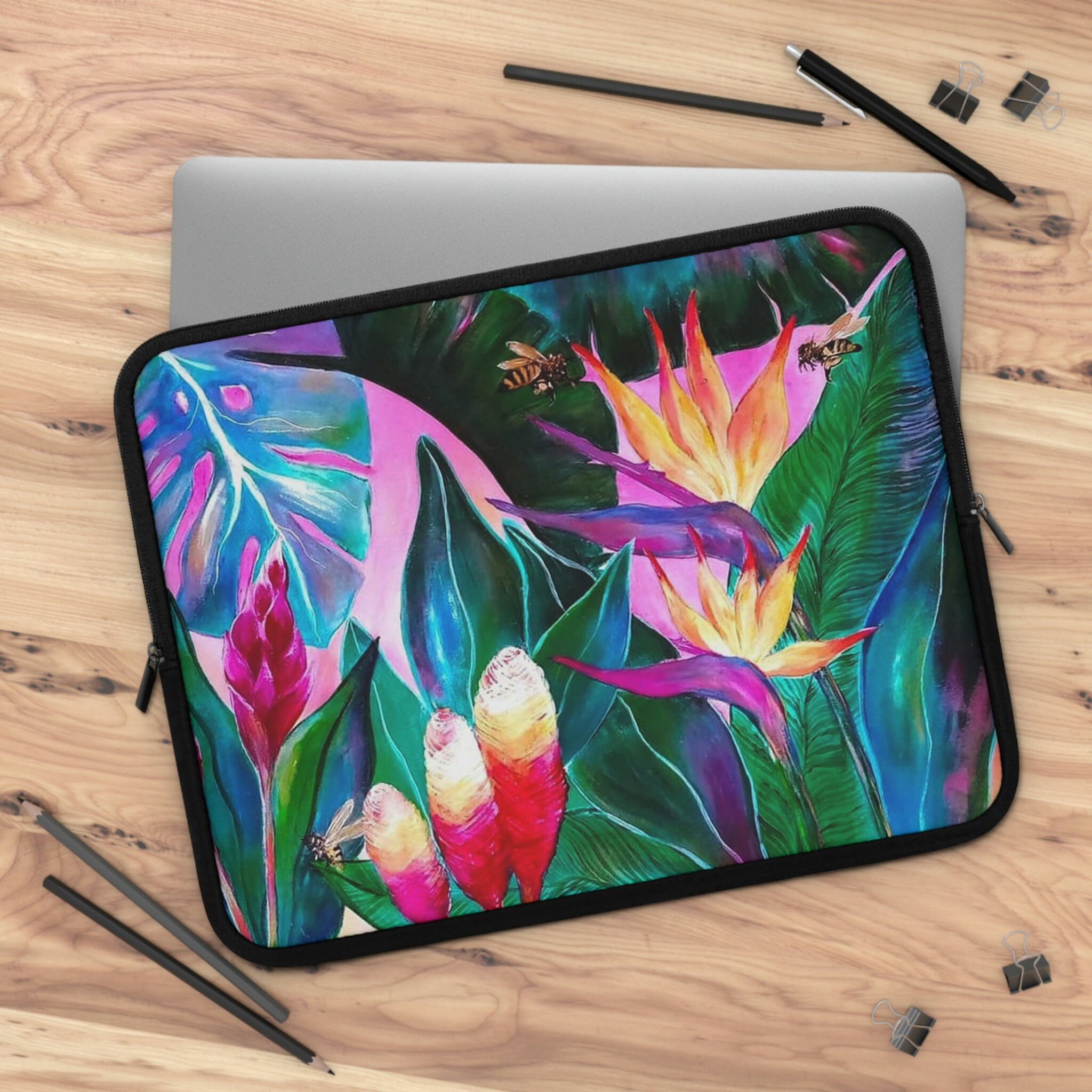 Jungle Tropical Leafs, Pastel Colors, Nature Theme Laptop Sleeve Zazzle ...
