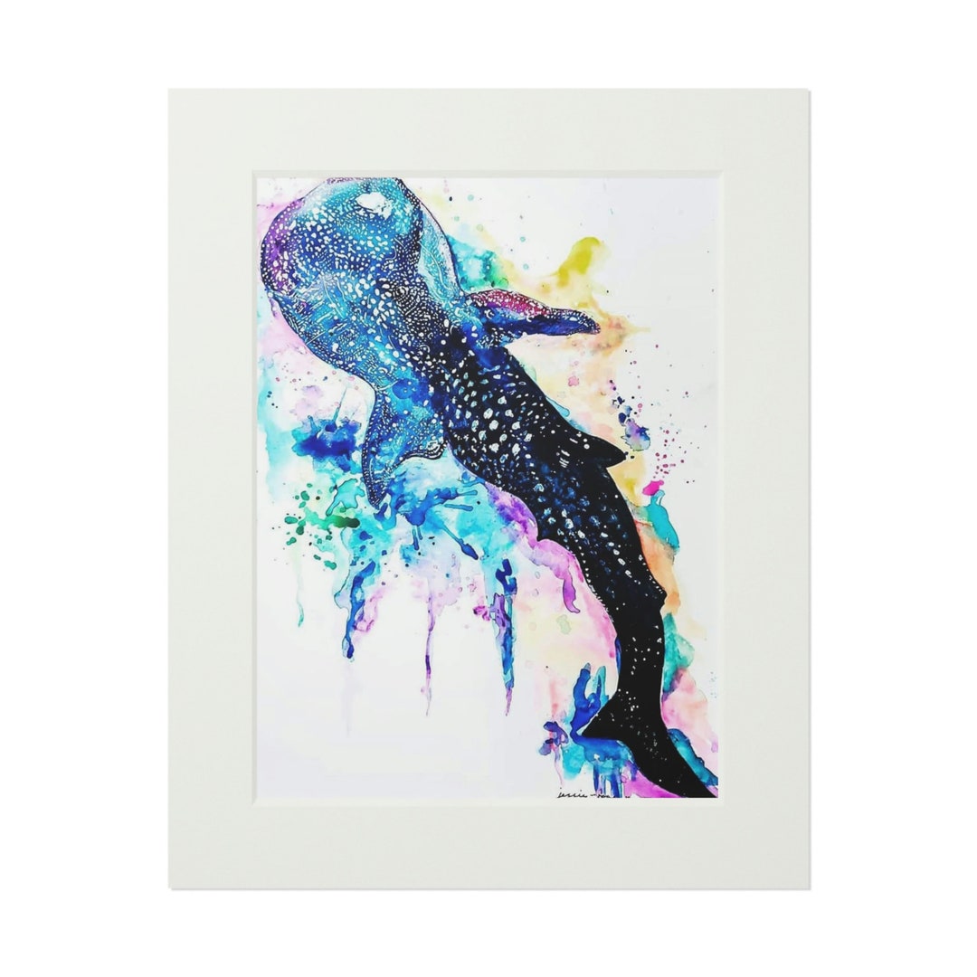Art Print Watercolor Starry Whale Shark - Etsy