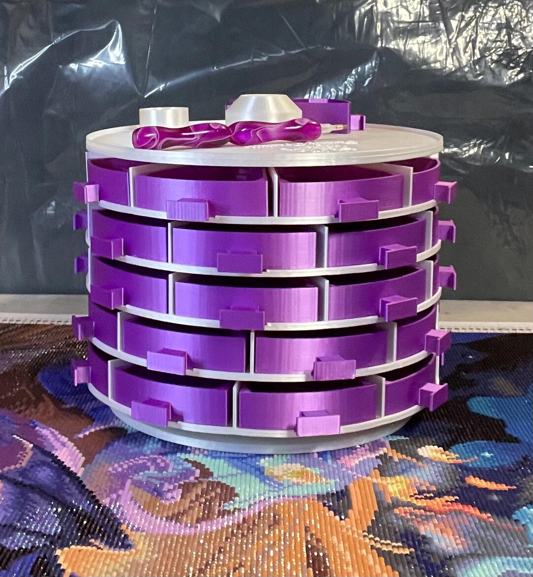 Octodrilly Diamond Art Rotating Tray Tower for Confetti, Eight Trays a ...