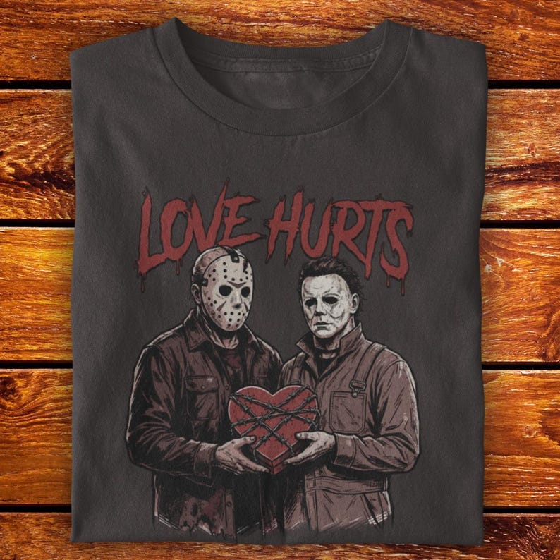 Jason and Michael Valentines Day Horror T-shirt "love Hurts" - Etsy