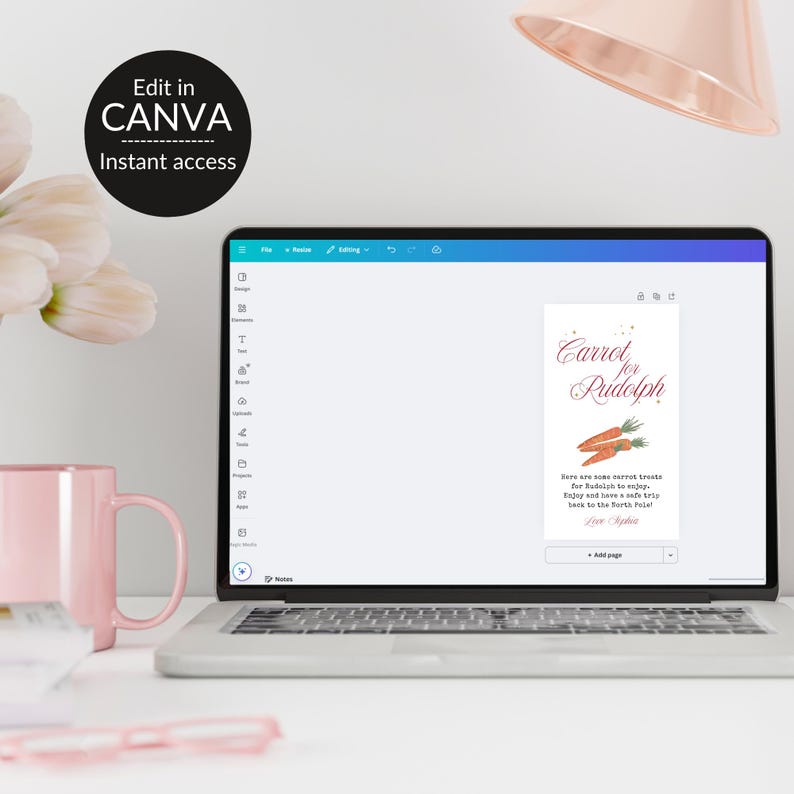 Editable Carrot for Rudolph Tag | Christmas Eve Printable Tag ...