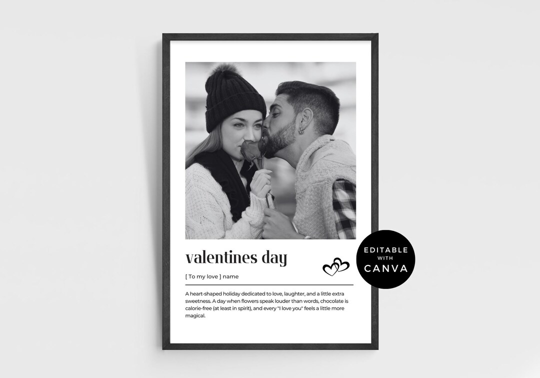 Valentines Day Definition Print Template, Photo Digital Print ...