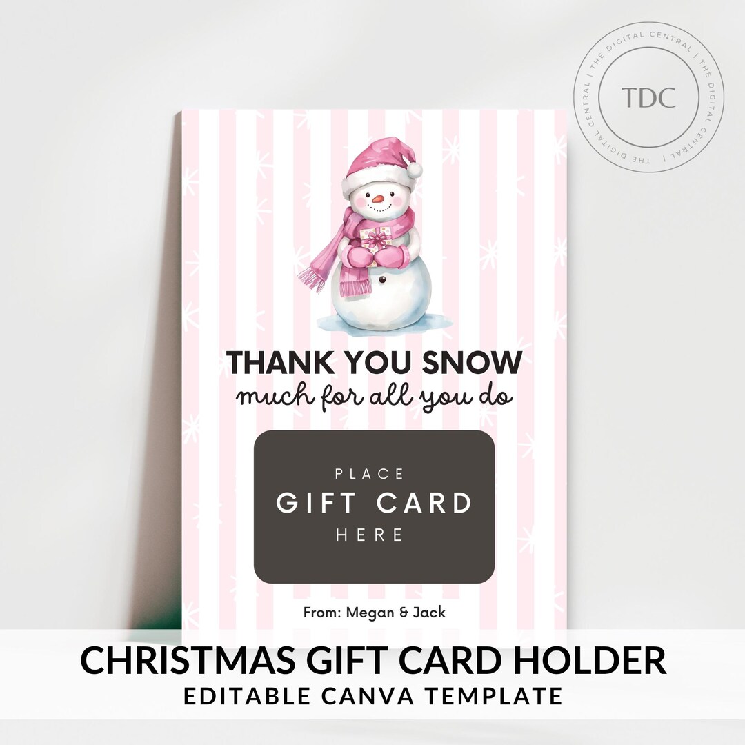 Thank You Snow Much for All You Do Christmas Gift Card Holder | Canva ...