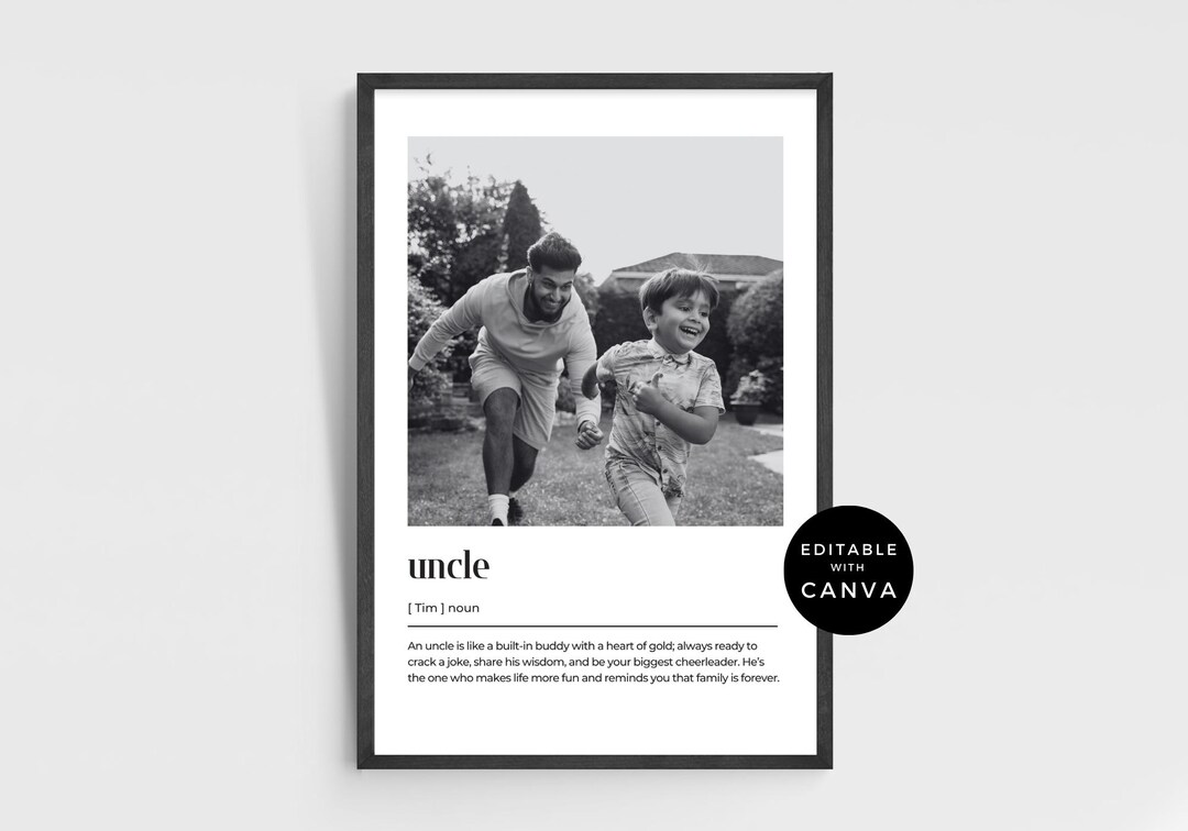 Uncle Photo Definition Print Template, Photo Digital Print, Uncle Gift ...