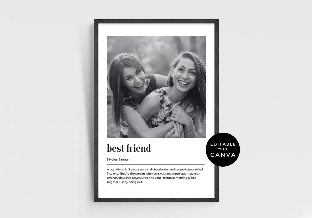 Best Friend Photo Definition Print Template, Photo Digital Print, Best ...