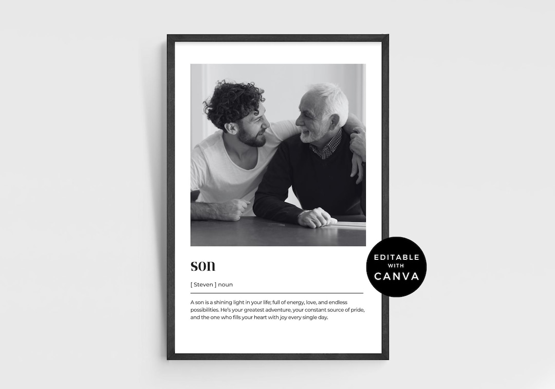 Son Photo Definition Print Template, Photo Digital Print, Son Gift ...