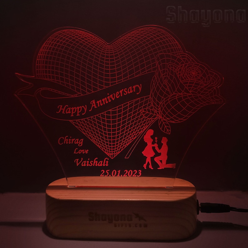 Personalized Custom Acrylic 3D Illusion Night Light Lamp for Home Decor ...