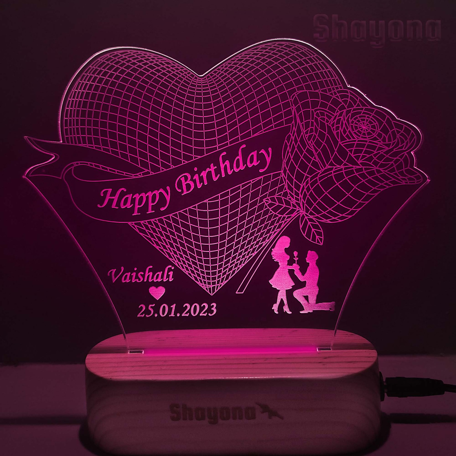 Personalized Custom Acrylic 3D Illusion Night Light Lamp for Home Decor ...