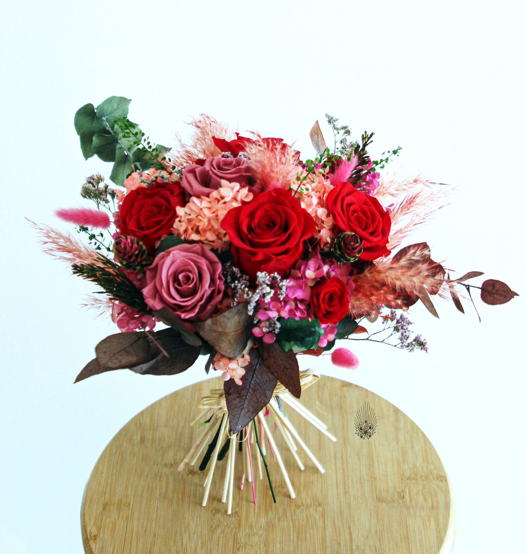 Bouquet MAÏA Preserved Roses/eternal Red Roses, Artisanal Gift ...