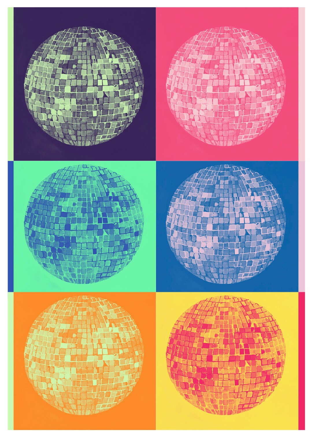A3 Multicoloured Pop Art Disco Ball Print - Etsy