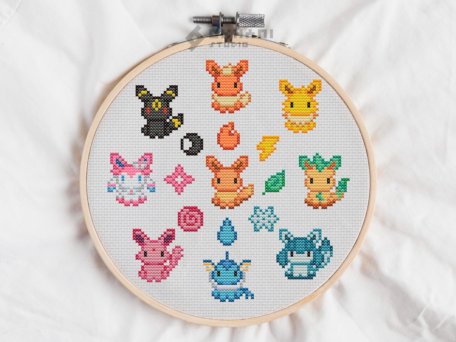 Eevee and Eeveelutions Cross Stitch Pattern, Sylveon Vaporeon and ...