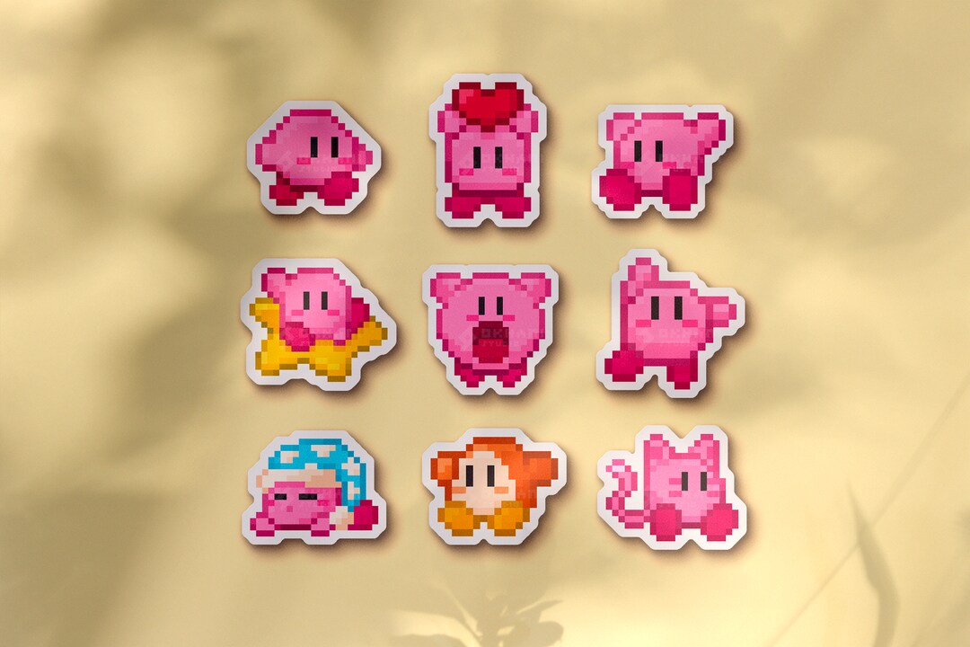 Kirby Stickers Pack #1 | Cute Vinyl Decals, Colorful Character Decals ...