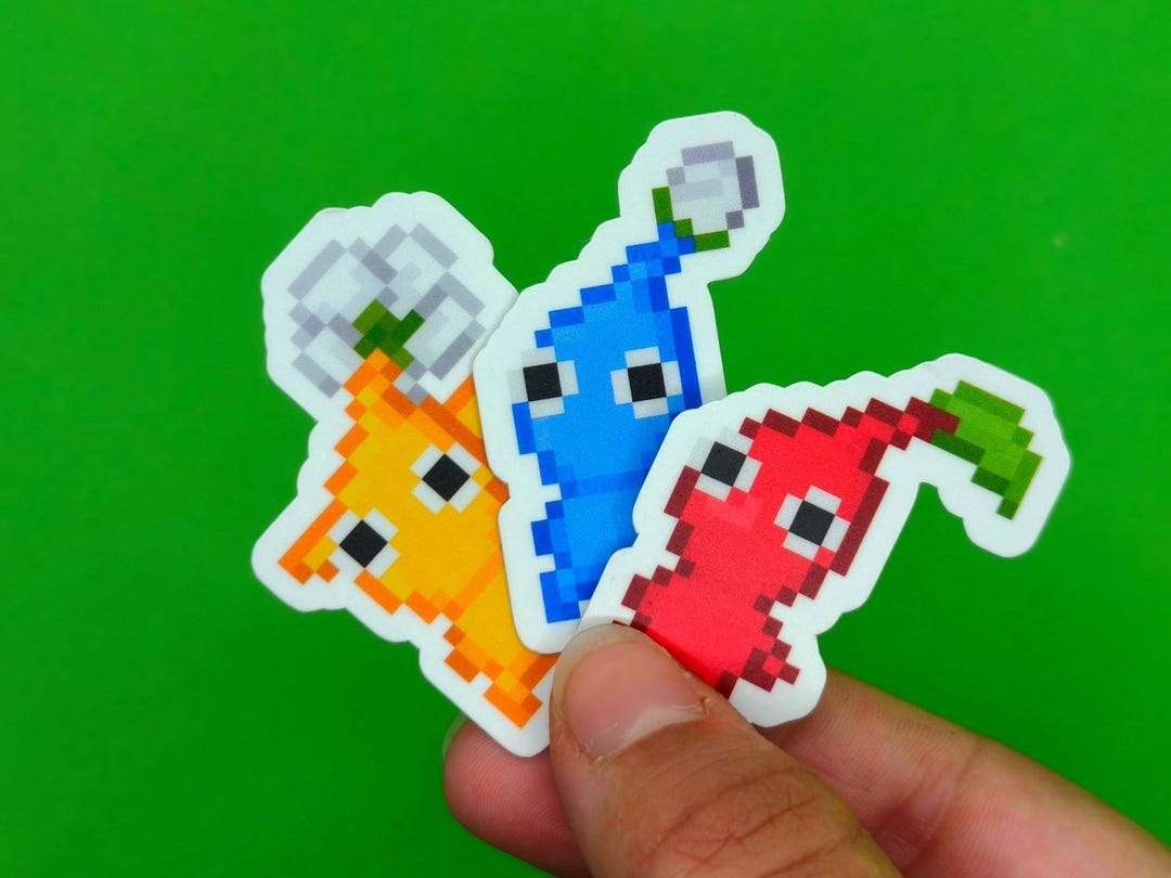 Pikmin Stickers | Blue, Red, and Yellow, Pikmin Bloom Design, Vinyl ...