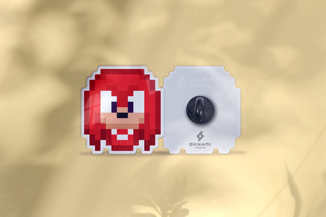 Knuckles Acrylic Pin Sonic the Hedgehog Pin, Costume Pin, Backpack Pin ...